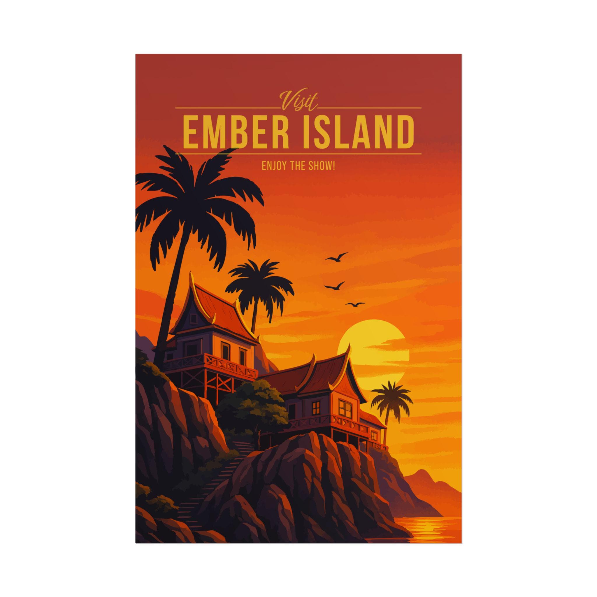 EMBER ISLAND * Travel Poster * Scenic Fantasy Wall Art - Etsy