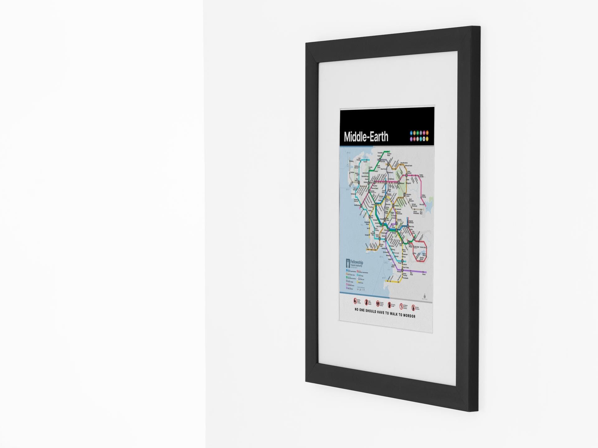 MIDDLE-EARTH * Fantasy Metro Map Poster * Scenic Travel-style Wall Art ...