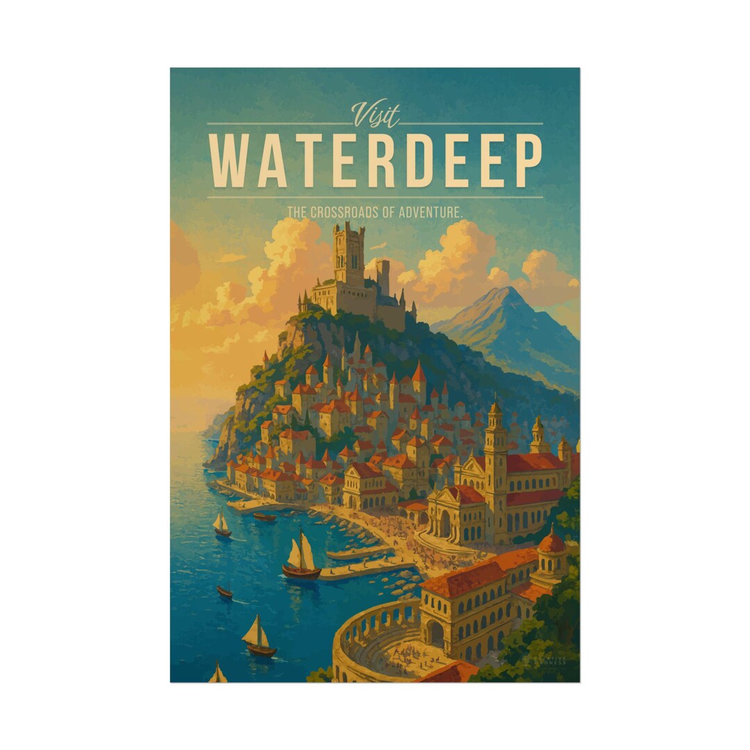 WATERDEEP * Travel Poster * Adventurous Fantasy Wall Art - Etsy