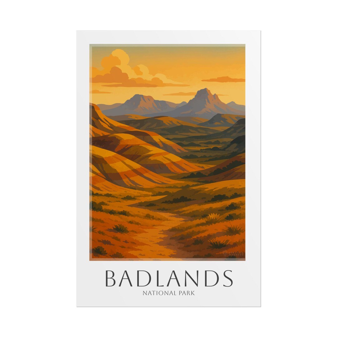 BADLANDS * Travel Poster * National Park Wall Art - Etsy