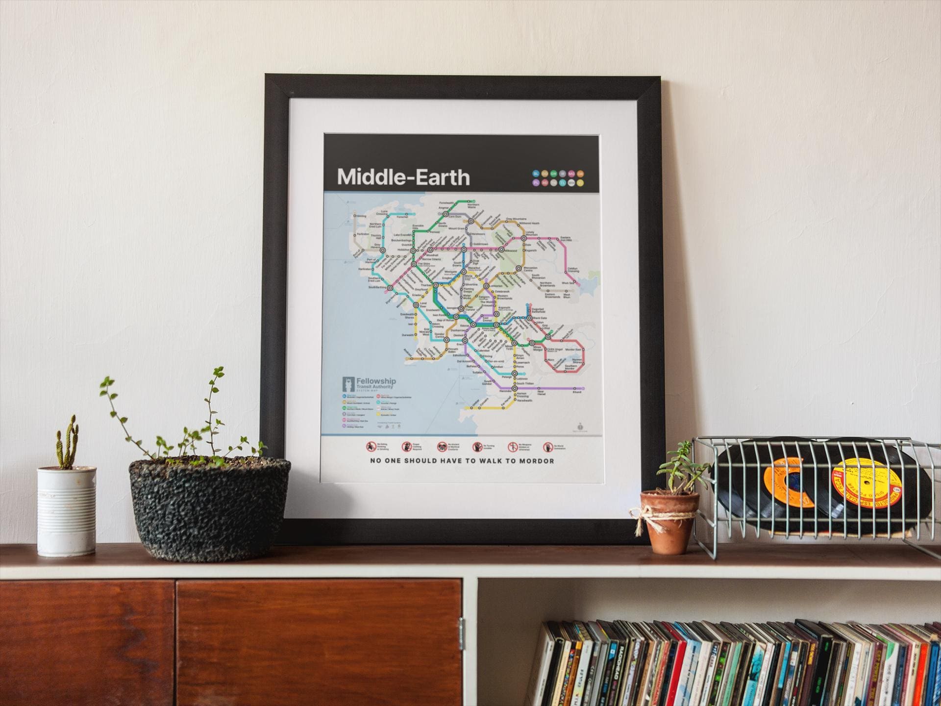MIDDLE-EARTH * Fantasy Metro Map Poster * Scenic Travel-style Wall Art ...