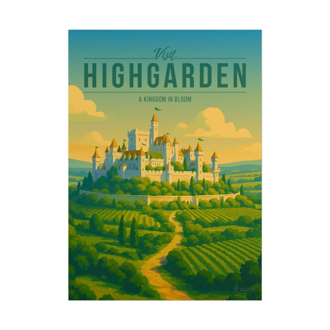 HIGHGARDEN * Travel Poster * Scenic Fantasy Wall Art - Etsy