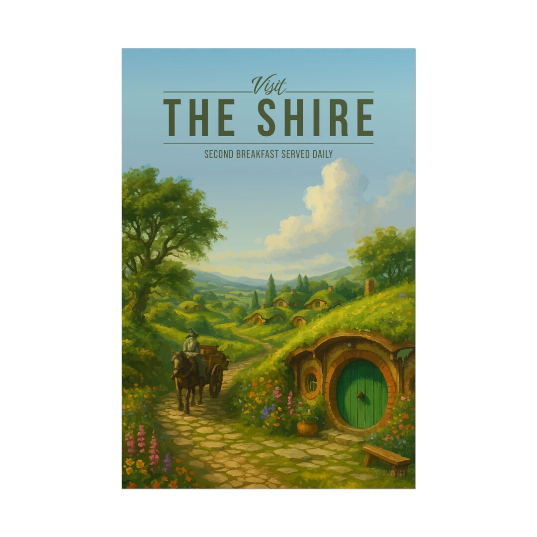THE SHIRE * Travel Poster * Scenic Fantasy Wall Art - Etsy