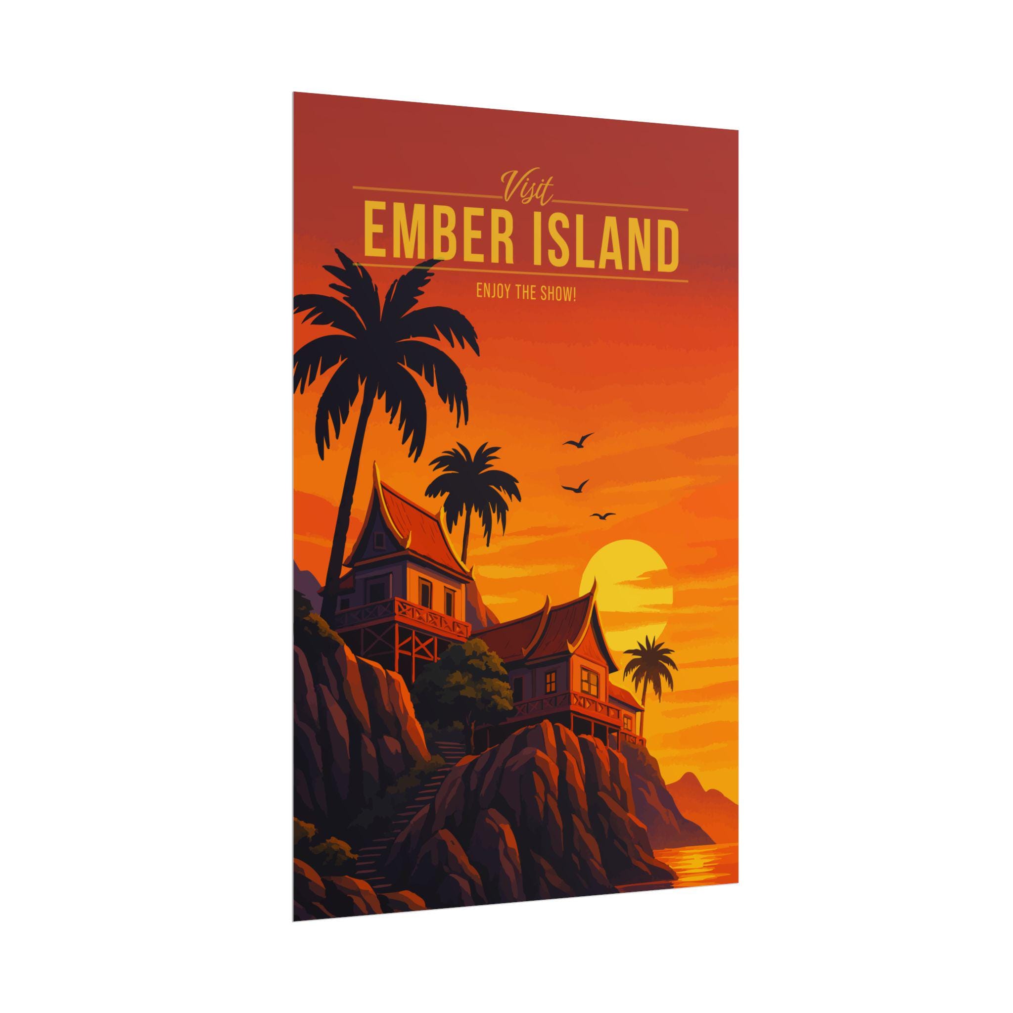 EMBER ISLAND * Travel Poster * Scenic Fantasy Wall Art - Etsy