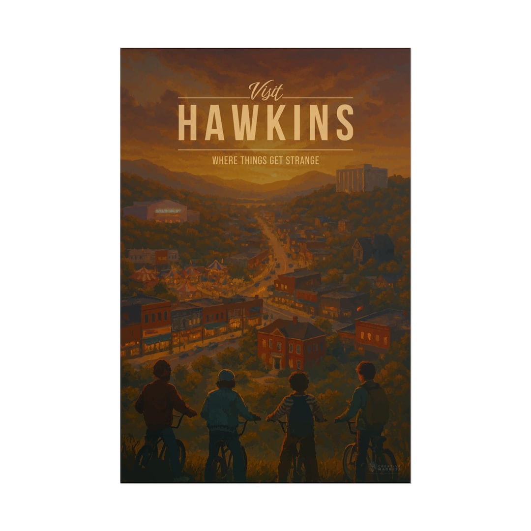 HAWKINS * Travel Poster * Stranger Fictional Wall Art - Etsy