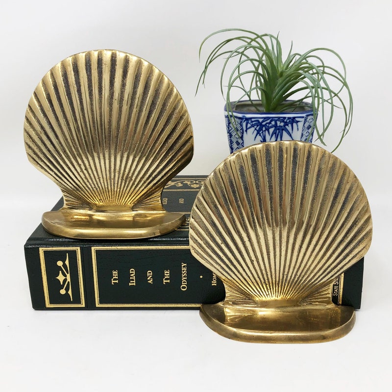 Brass Shell Bookends - Etsy
