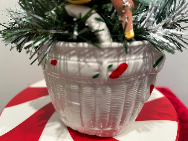 Lefton Christmas Assemblage With Snowman, Candy Canes, and Vintage ...