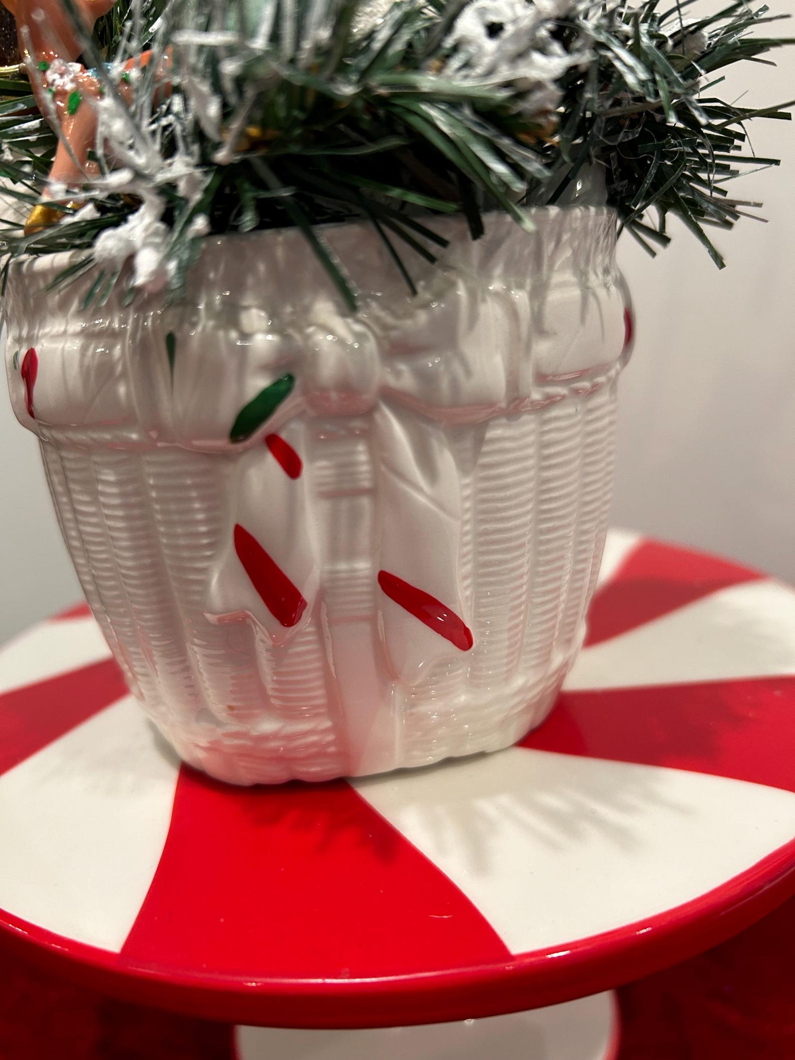 Lefton Christmas Assemblage With Snowman, Candy Canes, and Vintage ...