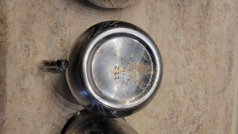 The Acme Silver Plate Company of Boston Tea Set, Teapot, Creamer, and ...