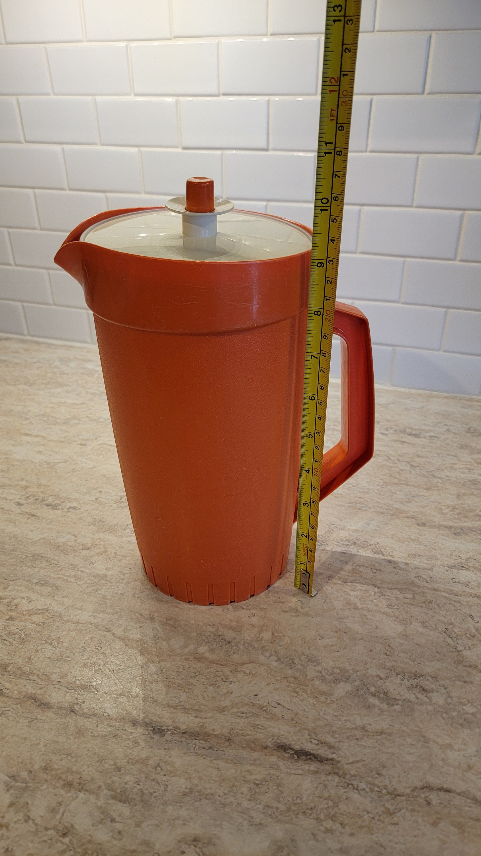 Vintage Tupperware Burnt Orange Pitcher - Etsy