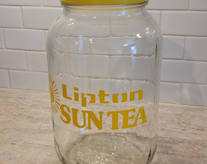 Vintage 1970s Lipton Sun Tea Ice Tea Glass Jar, Vintage Lipton Sweet ...