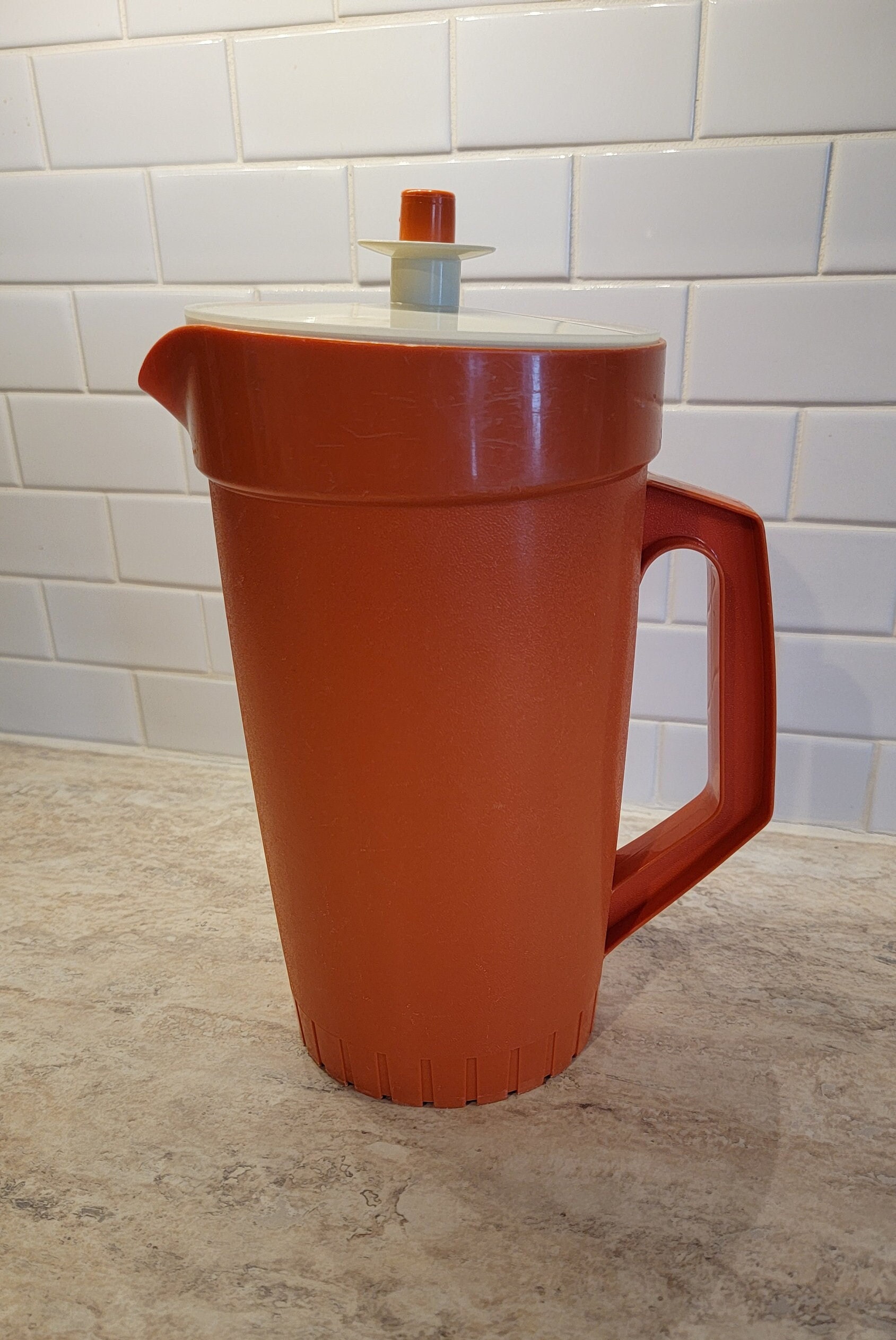Vintage Tupperware Burnt Orange Pitcher - Etsy