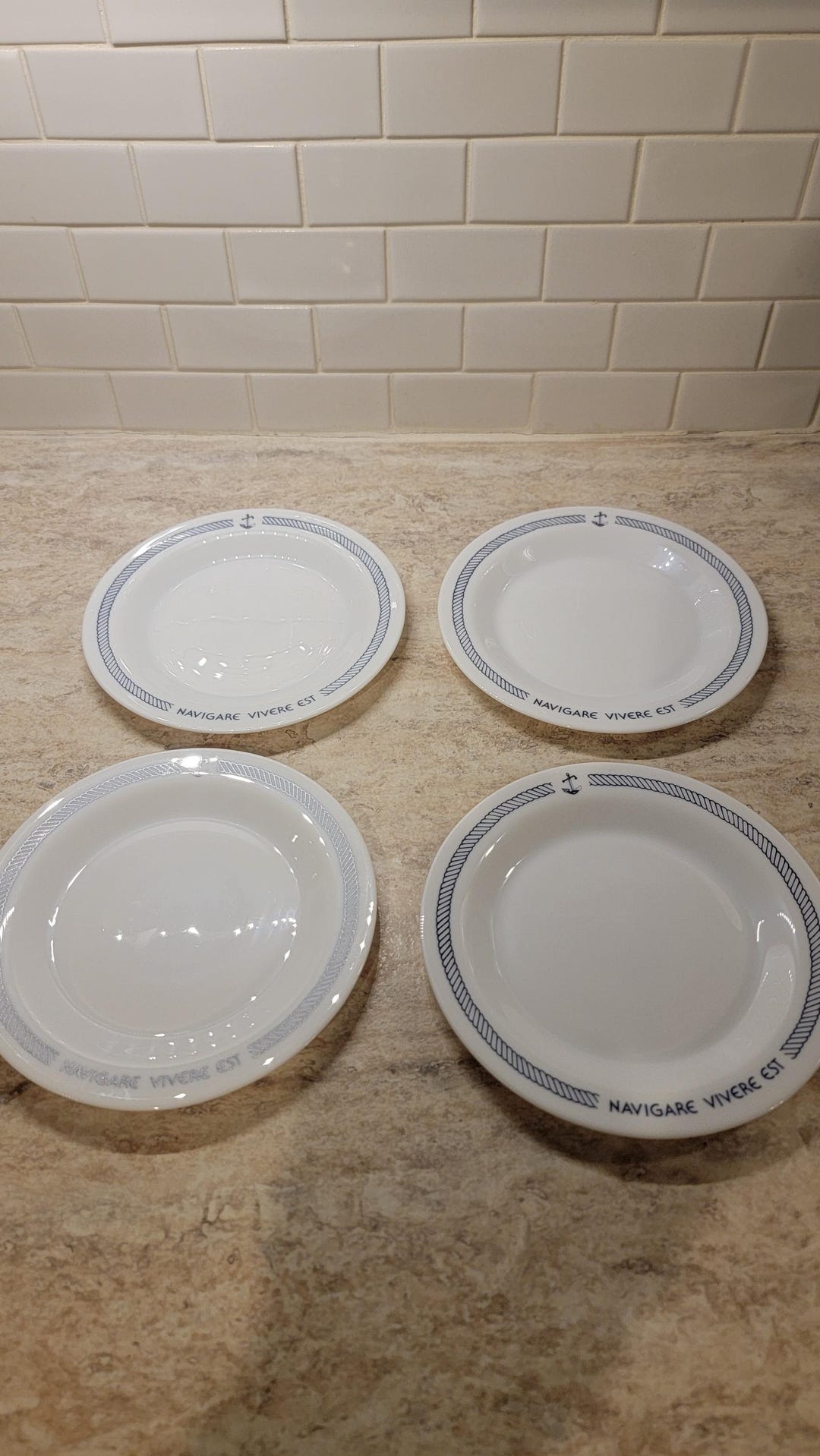 Vintage Acropal Nautical Salad Plates, Made in France, Set of 4 ...