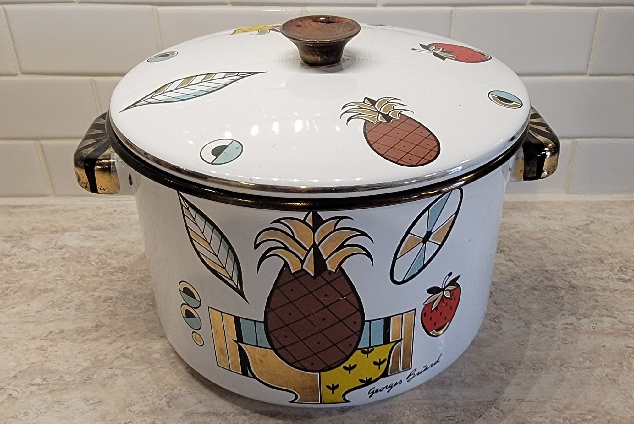 Metal Enamel Pot - Etsy