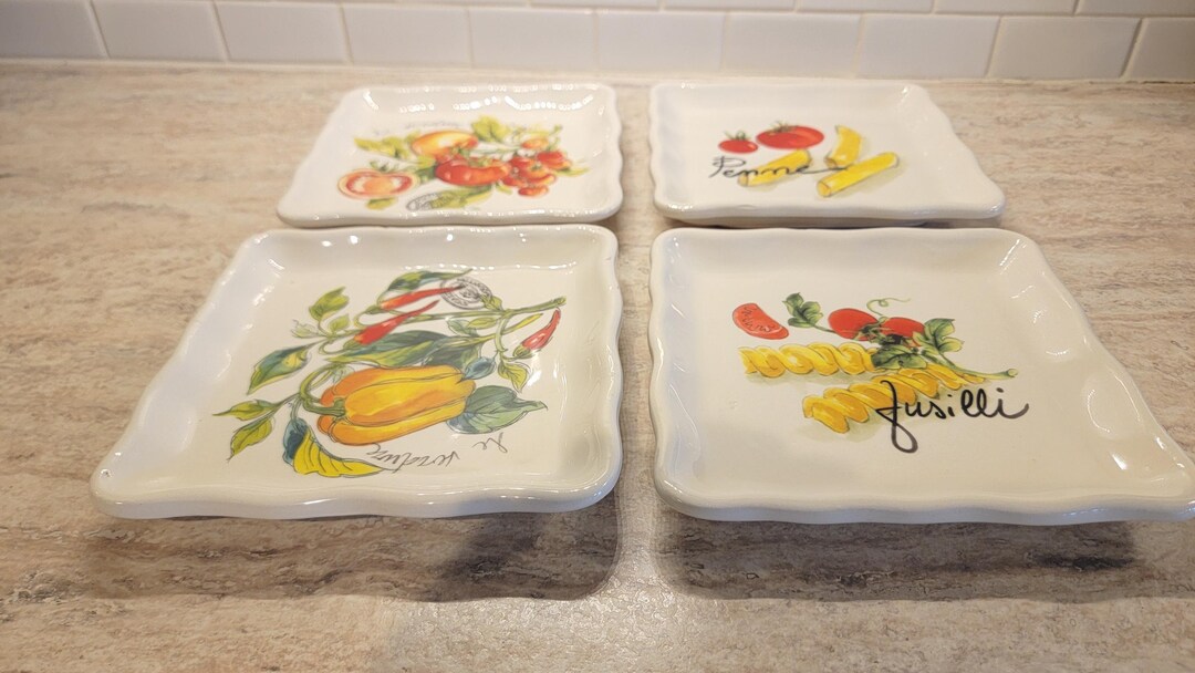 Vintage Effetti Appetizer Ceramic Plates, Set of 4, Made in Italy ...