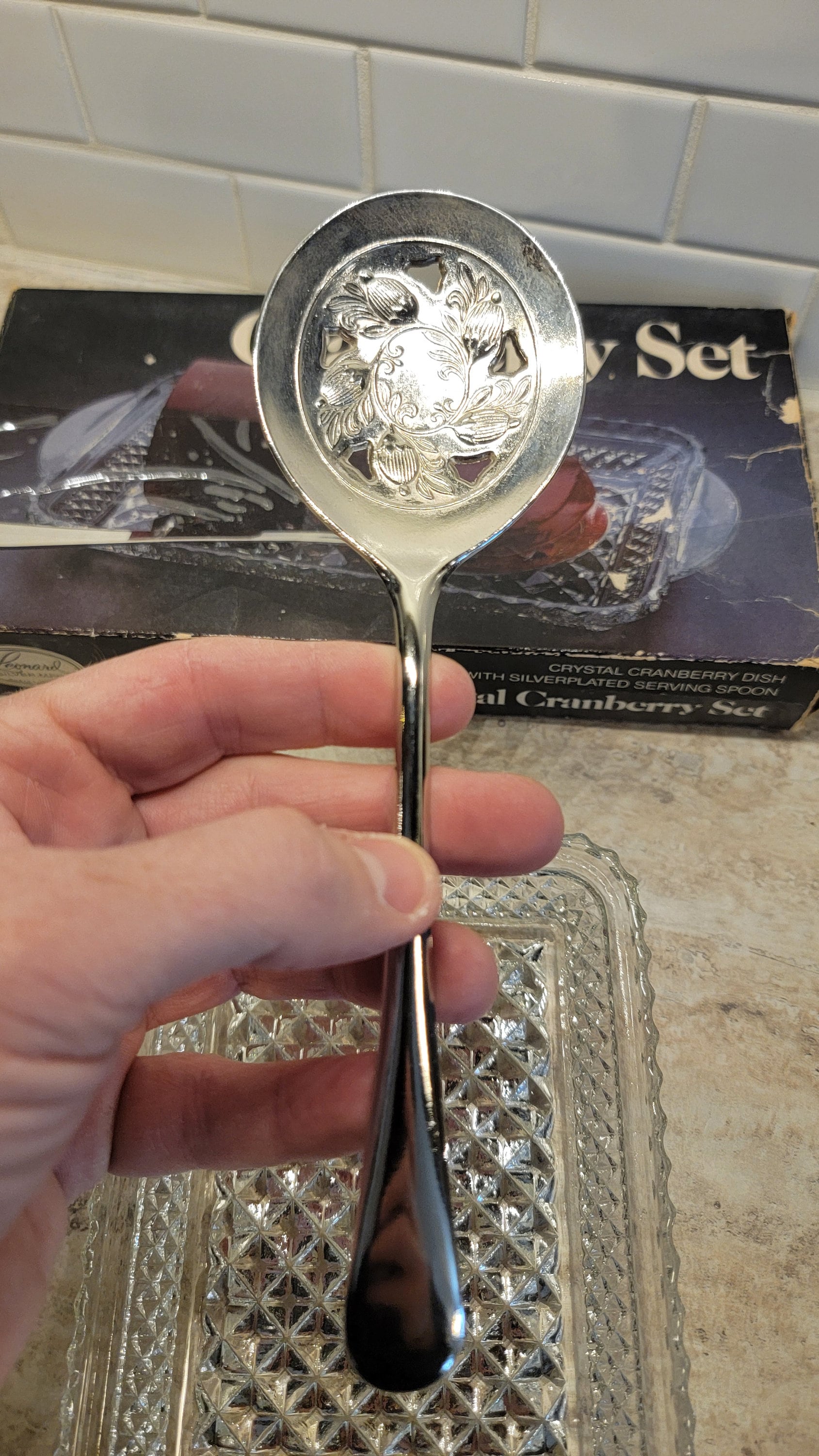 Vintage Leonard Crystal Silverplated Cranberry Server Set - Etsy