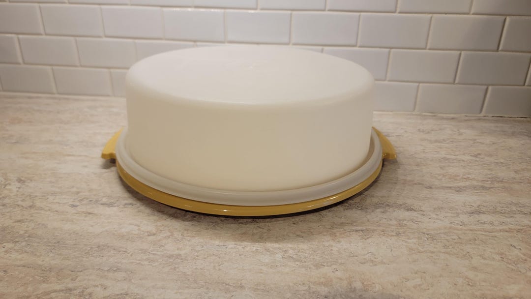 Tupperware Harvest Gold Pie Keeper Container #719 720, Vintage 1970's ...