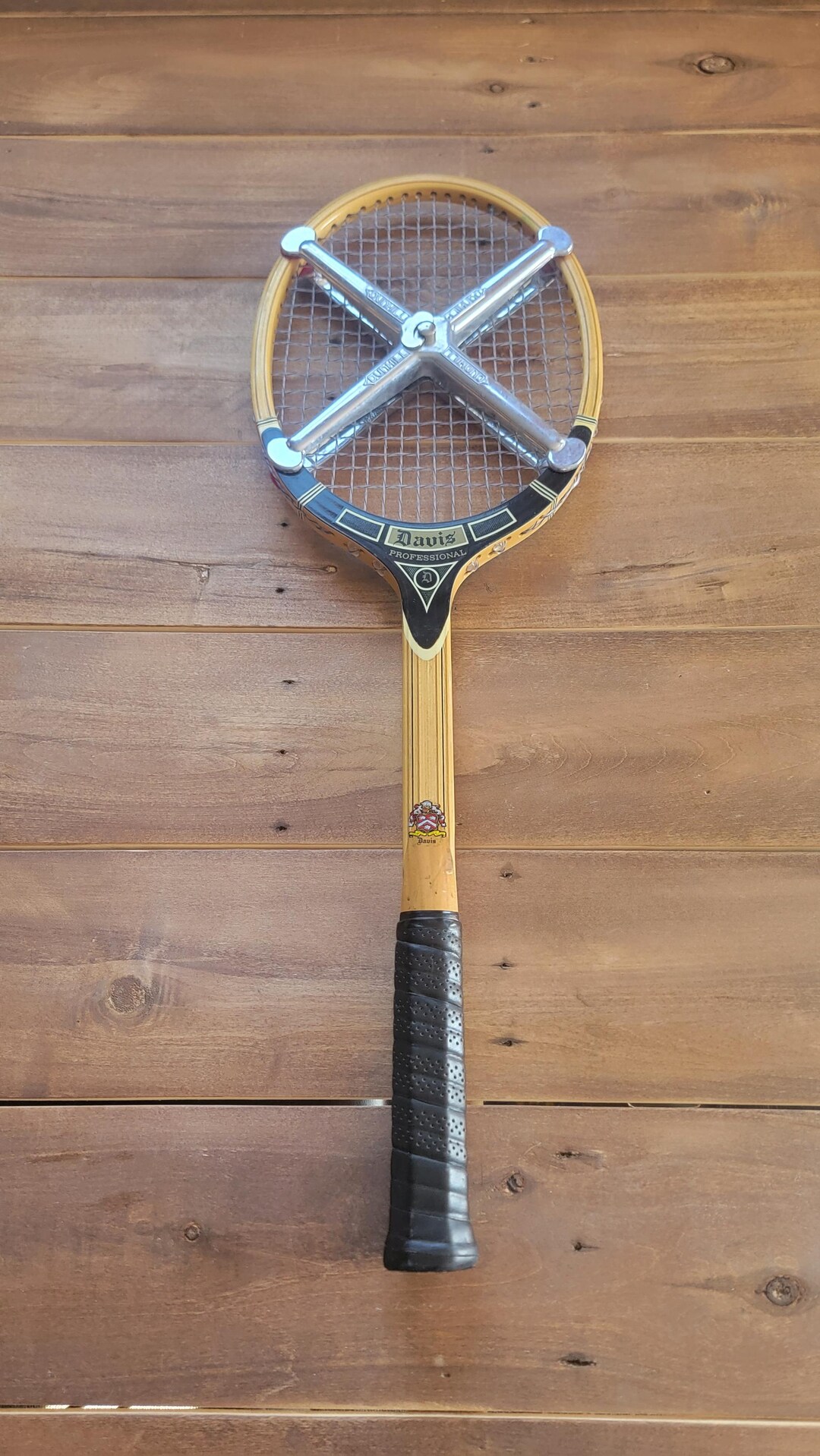 Tad Davis Supreme Professional Wooden Tennis Racket W Clamp Vintage ...