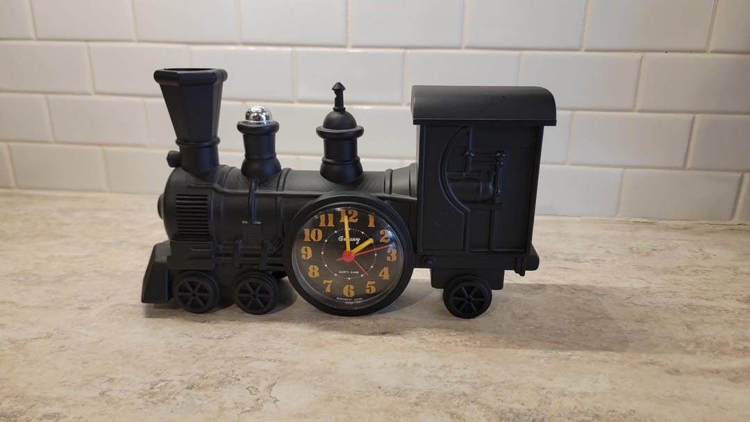 Vintage Galaxy Train Locomotive Whistling Alarm Clock, Locomotive Alarm ...