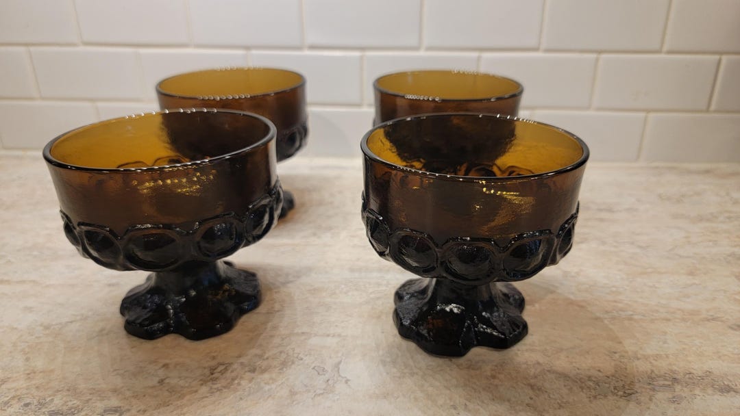 Vintage Tiffin Franciscan Madeira Smoke Sherbets, Crystal Set of 4 ...