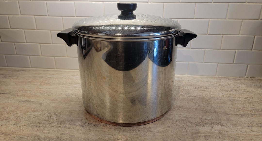Vintage 8 Qt. Revere Ware Copper Bottom Sauce Pot Shorter and Wide ...