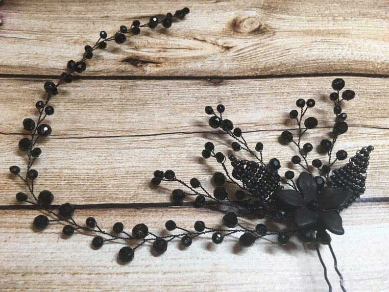 Black Wedding Hair Accessories Black Wedding Hair Jewelry - Etsy