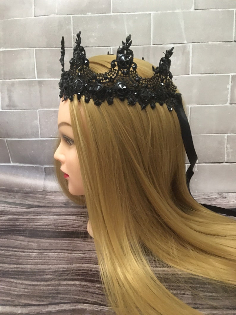 Black Gothic Crown Evil Queen Tiara Black Bridal Crown - Etsy