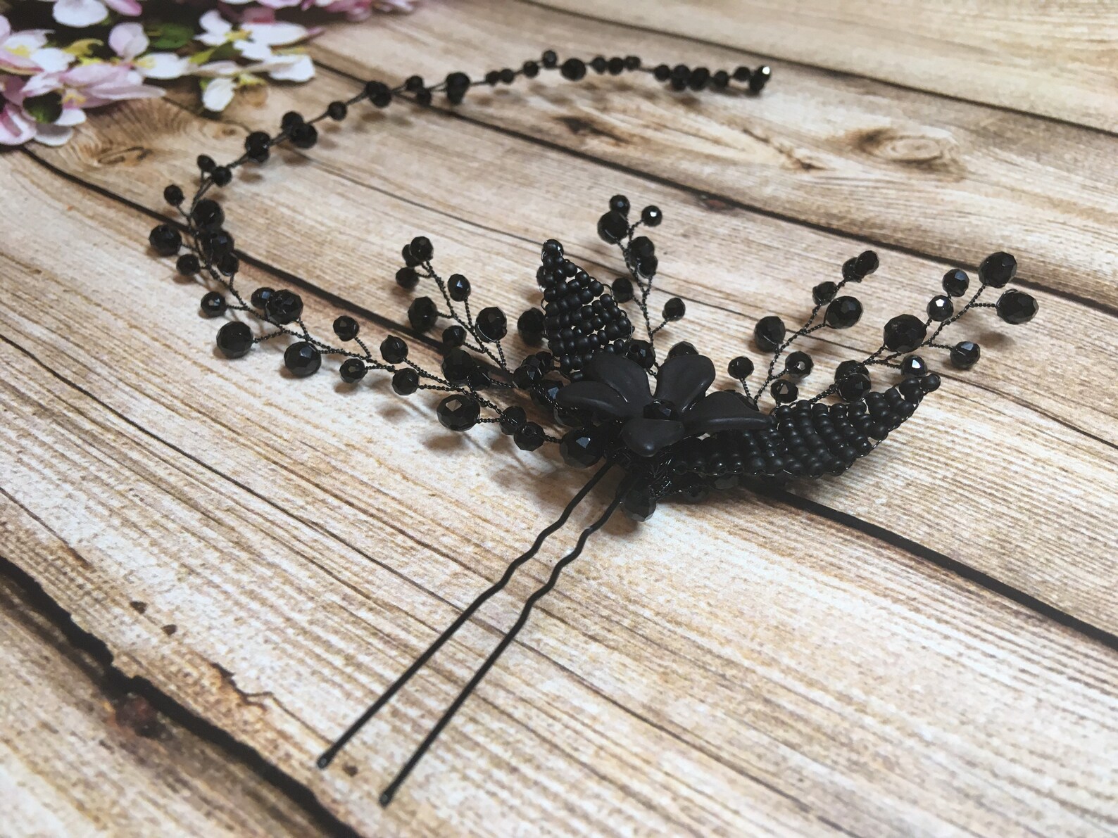 Black Wedding Hair Accessories Black Wedding Hair Jewelry - Etsy