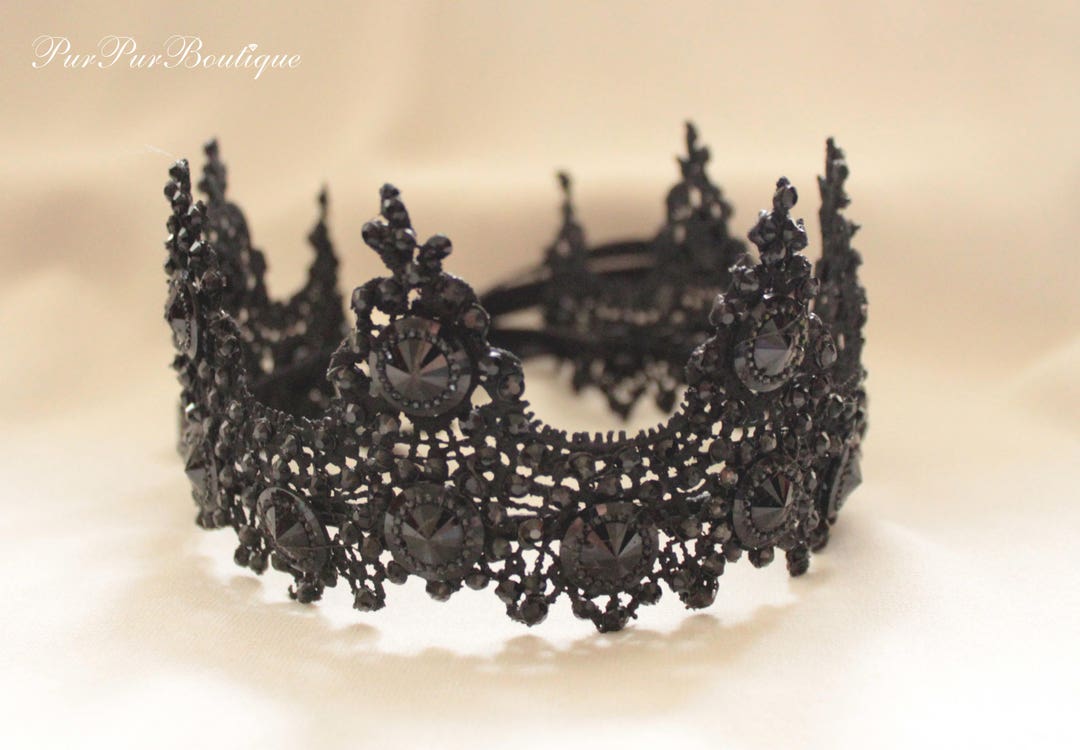 Black Gothic Crown, Evil Queen Tiara, Black Bridal Crown, Gothic ...