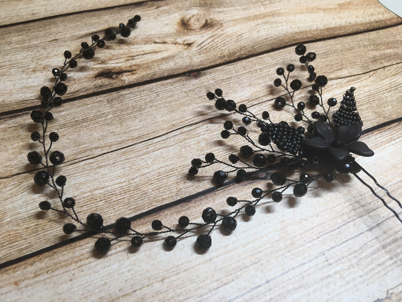 Black Wedding Hair Accessories Black Wedding Hair Jewelry - Etsy