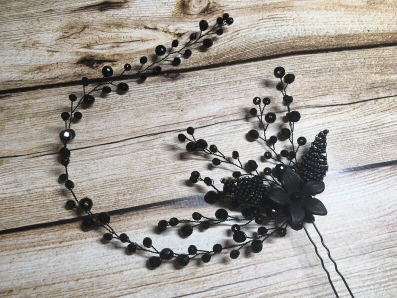 Black Wedding Hair Accessories Black Wedding Hair Jewelry - Etsy