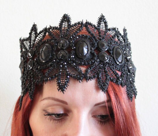 Gothic Wedding Crown Black Vampire Queen Costume Black Goth | Etsy