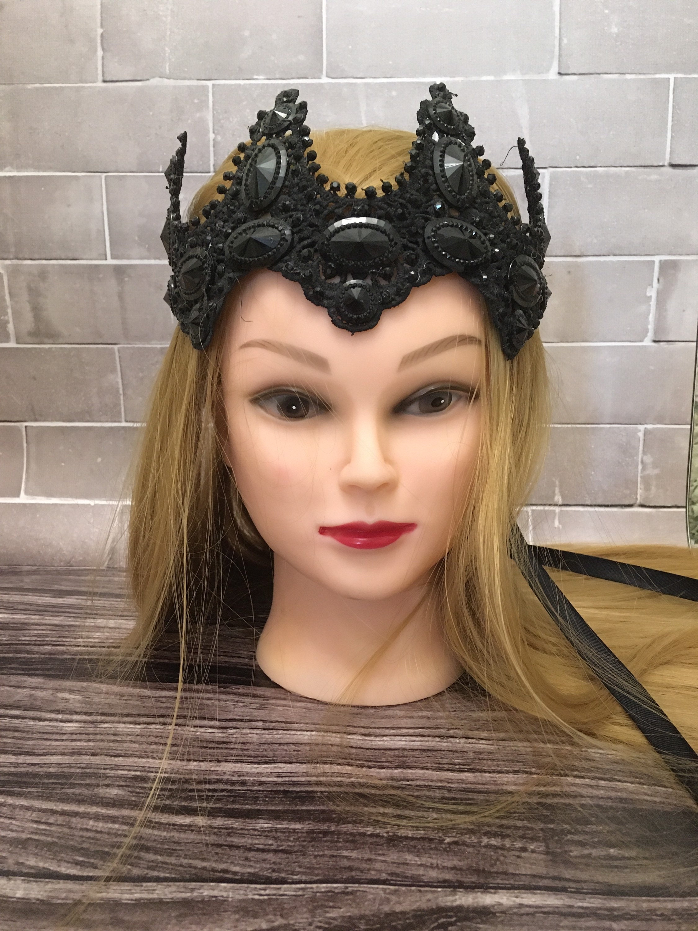 Gothic headband gothic fascinator gothic headpiece black | Etsy