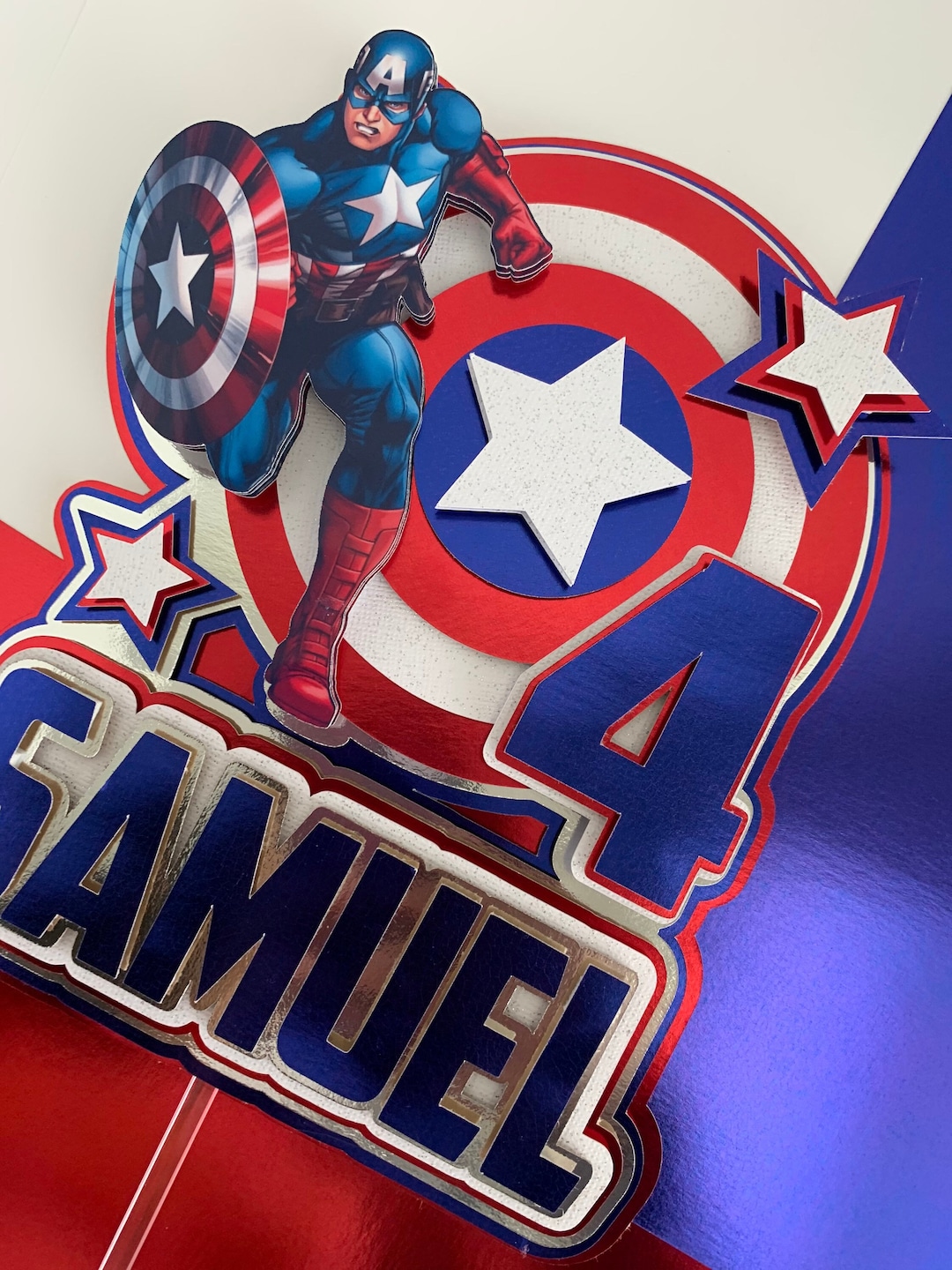 CAPTAIN AMERICA Cake Toppers Captain America Birthday - Etsy