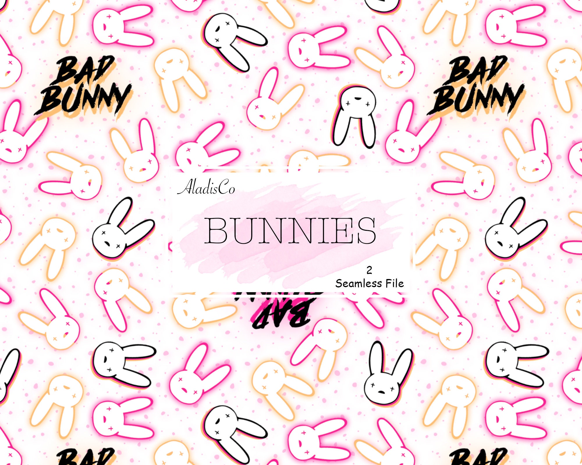  Bad Bunny Pattern Bad Bunny Seamless Bad Bunny Pattern Etsy