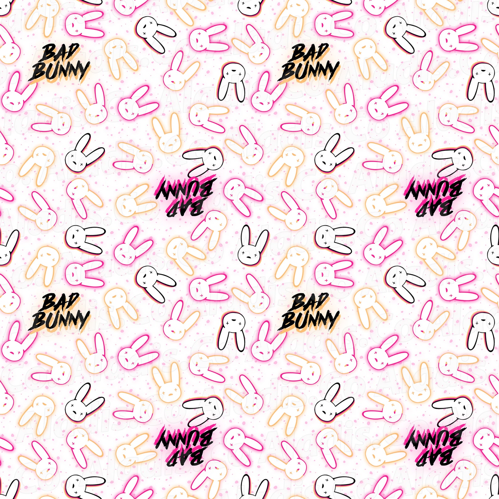 Seamless Bad Bunny File Pattern Bad Bunny Seamless File Etsy