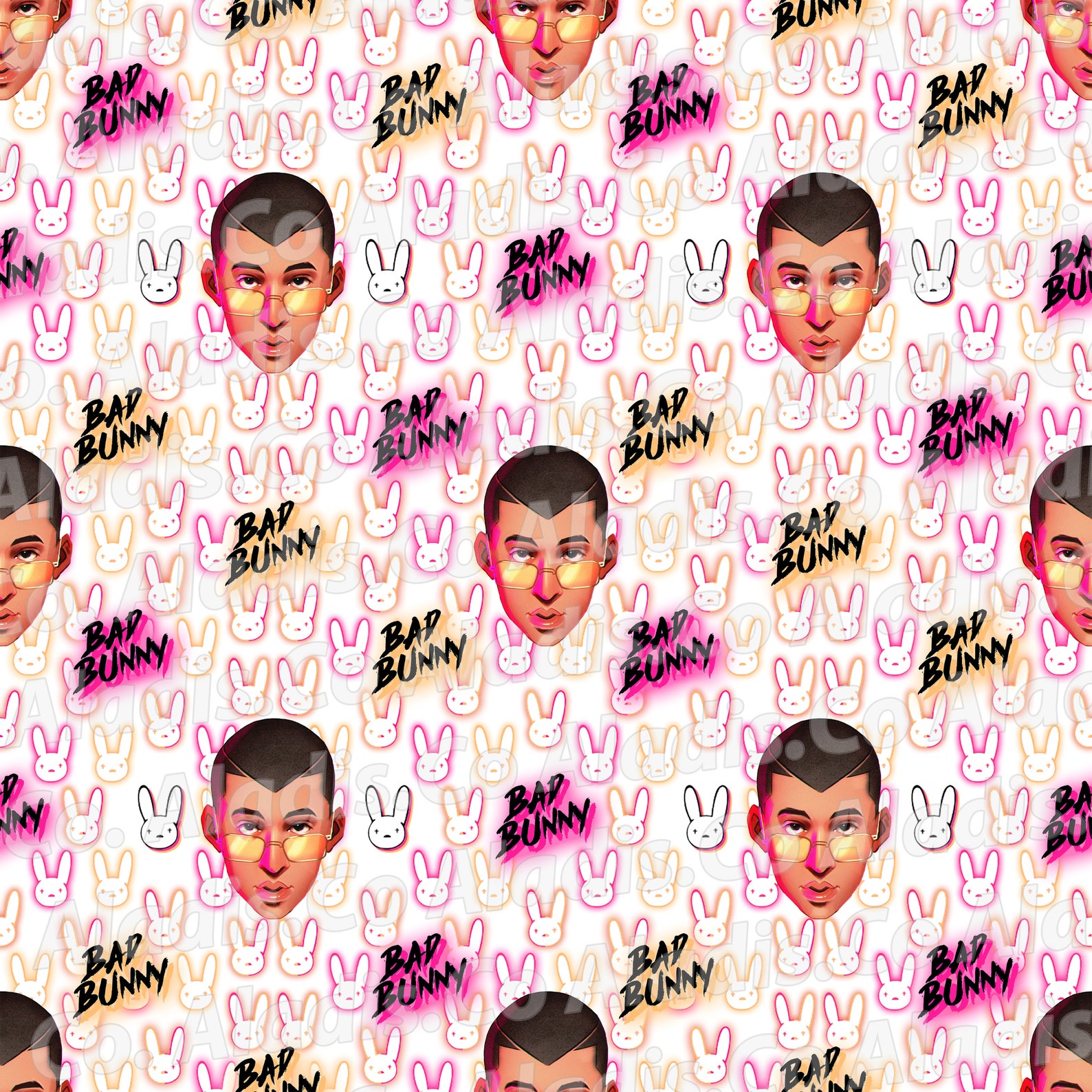 Bad Bunny Pattern Bad Bunny Seamless Bad Bunny Pattern Etsy