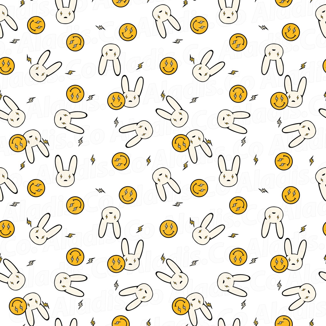  Bad Bunny Pattern Bad Bunny Seamless Bad Bunny Pattern Etsy