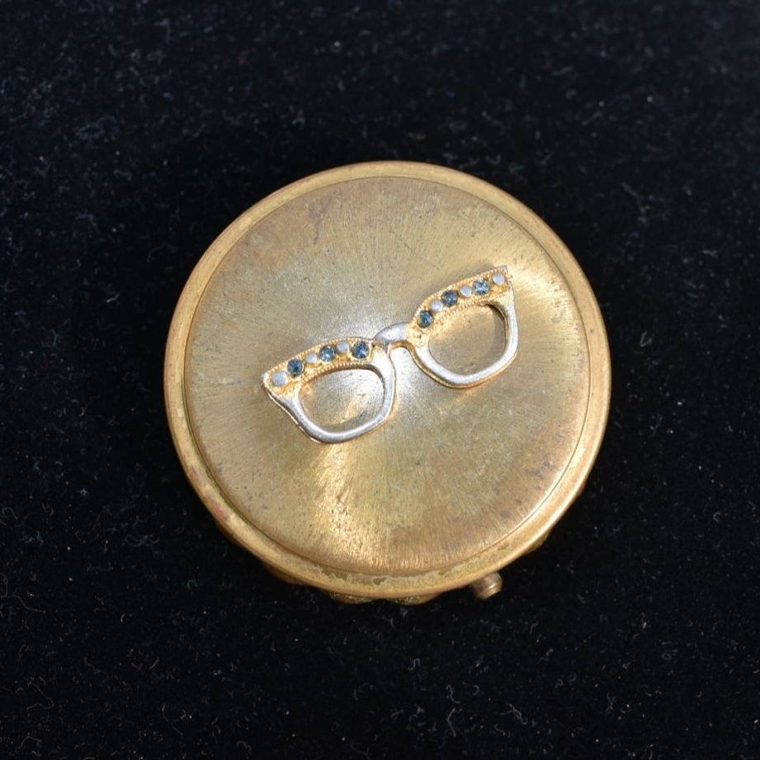 Vtg. Kigu, England Pill Box, Rhinestone Eyeglass Decoration - Etsy