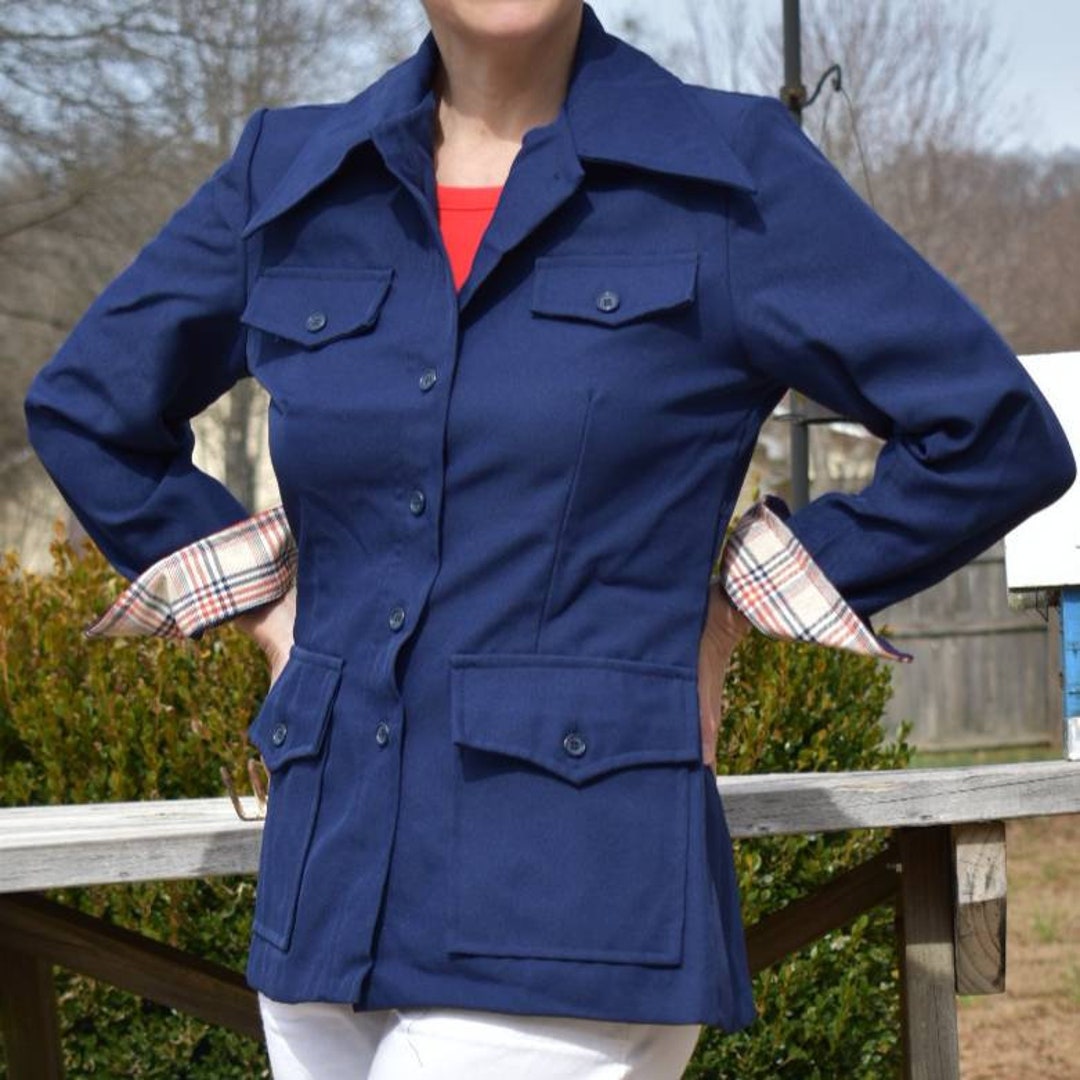 Vintage 70s Kmart, Japan Made, Doubleknit Polyester Blazer With Plaid ...