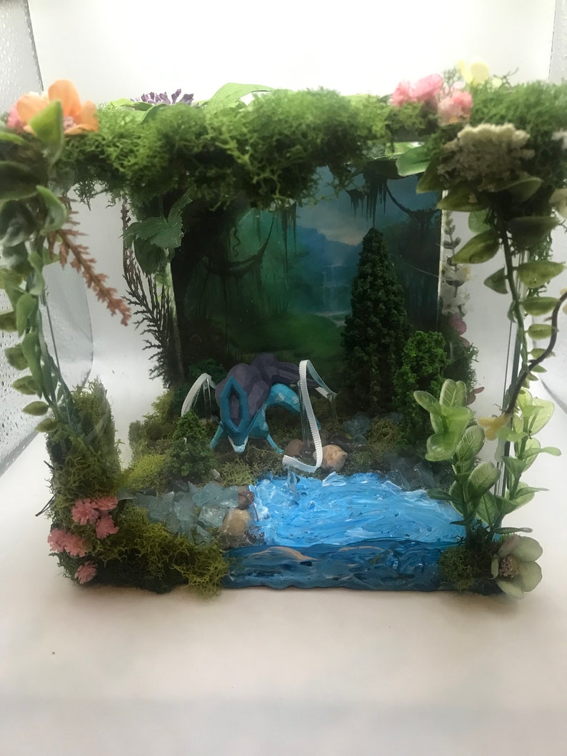 Suicune Pokemon Terrarium/diorama made to Order Display Case - Etsy