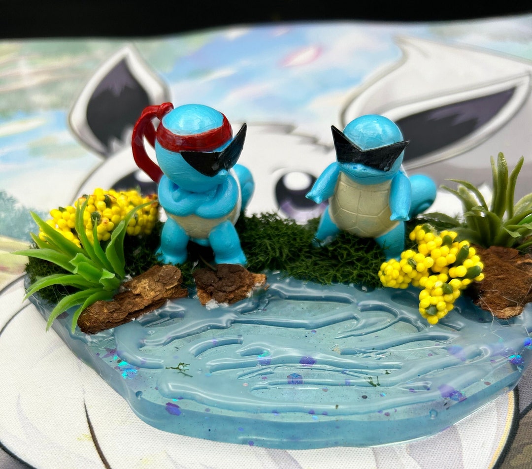 Squirtle Squad Pokémon Terrarium, Desk Display, Shelf Decoration ...