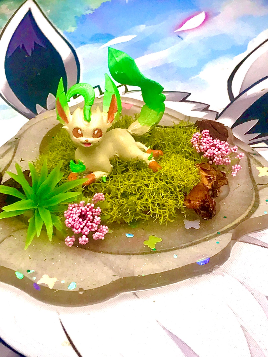 Leafeon Pokémon Terrarium, Desk Display, Shelf Decoration, POKEMON GIFT ...