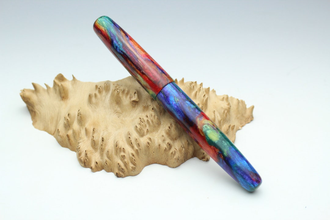 Diamond Cast, oil Slick Bespoke Fountain Pen With 6 Jowo Nib - Etsy