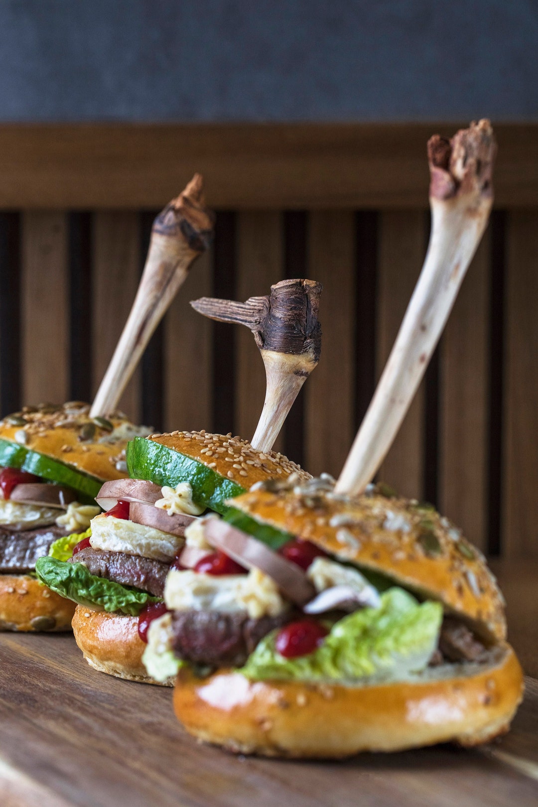 20 Burger Pick in Spruce Wood - Etsy