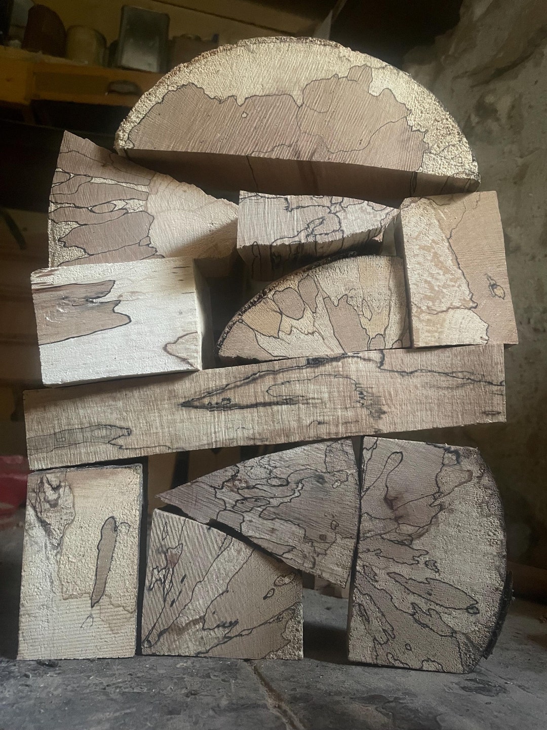 Spalted Beech Wood for Création, Lumber, Sculpture, Chain Saw..., - Etsy