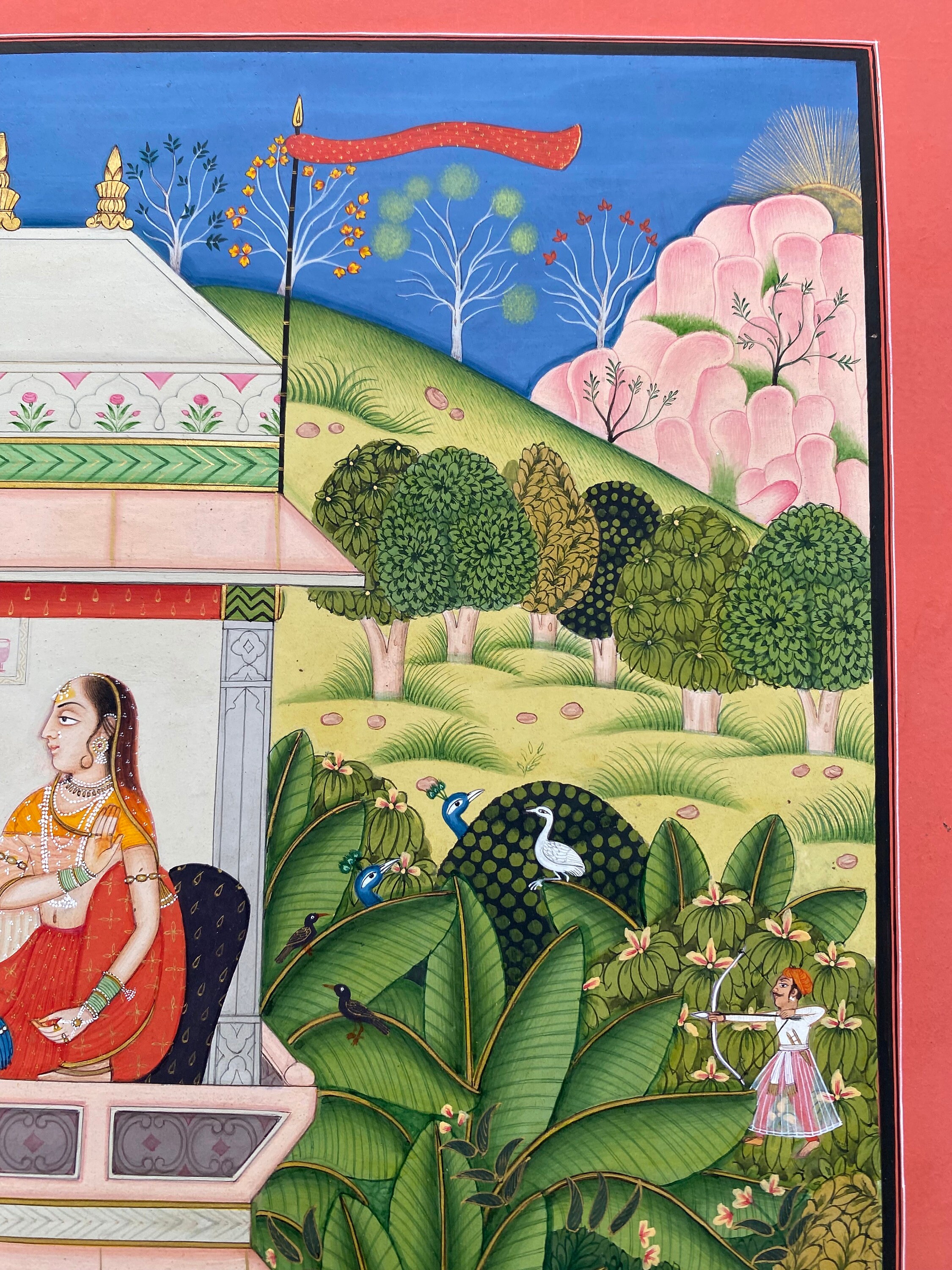 Month of Vaisakha Fine Indian Miniature Traditional Painting of Bundi ...