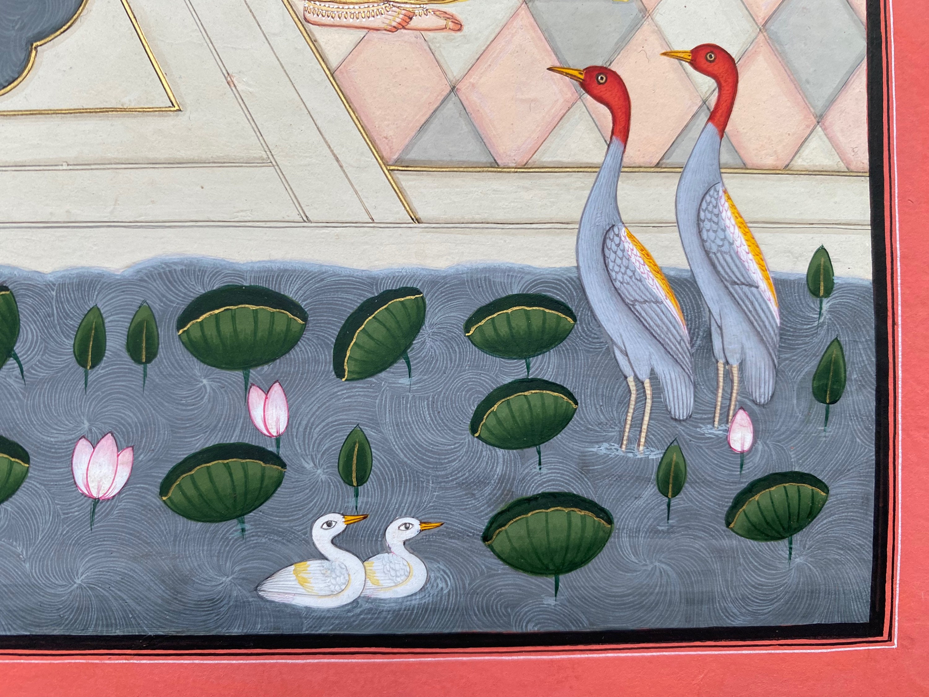 Month of Chaitra Fine Indian Miniature Traditional Painting of Bundi ...