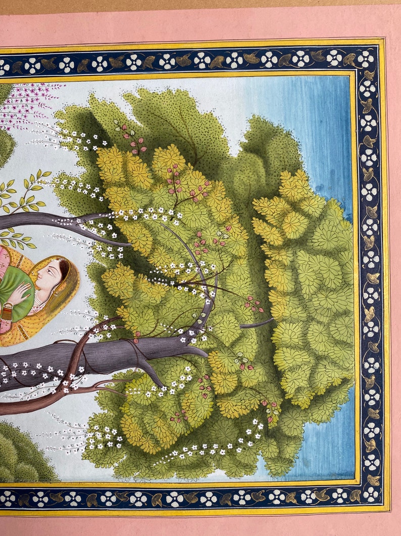 Buy Indian Miniature Kangra Pahari Nayika Original Painting ,pahari ...