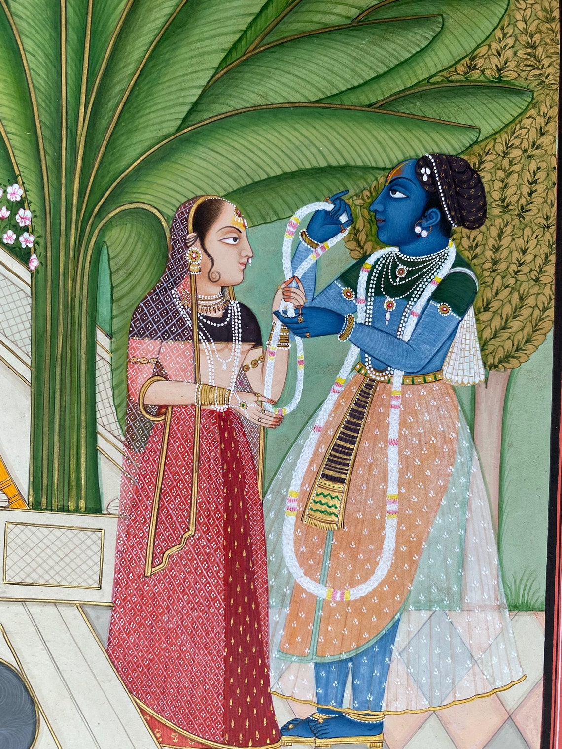 Month of Chaitra Fine Indian Miniature Traditional Painting of Bundi ...